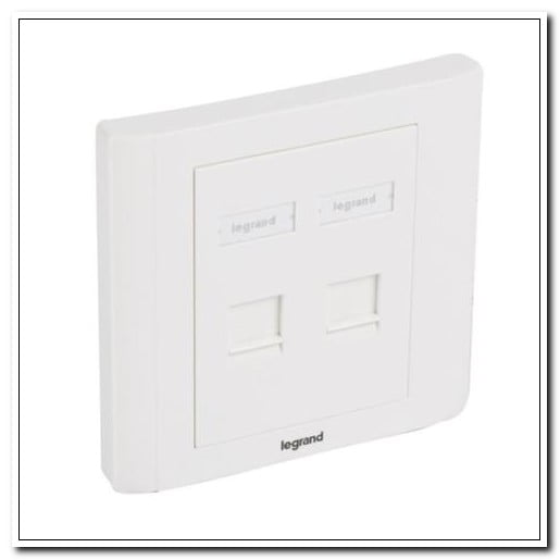 Legrand-Straight Faceplate 2 Portlu Keystone RJ45 Konnektör için Plaka ...